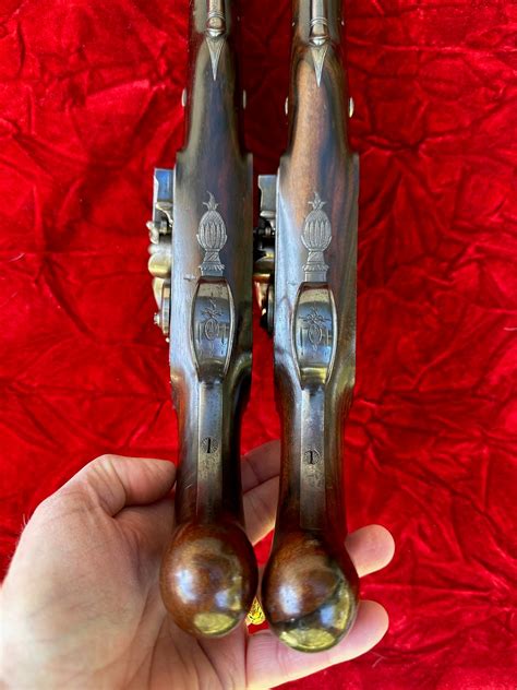 A Fantastic And Beautiful Cased Pair Of English Flintlock Dueling Pist
