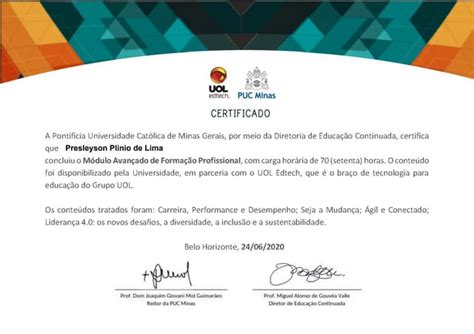 Certificado Puc Minas Uol Tech Pdf
