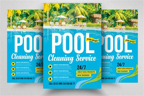 Pool Cleaning Service Flyer Template Creative Flyer Templates