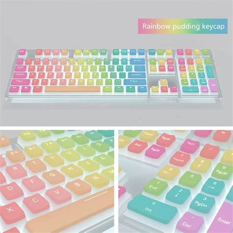 108 Keys Rainbow Pudding Keycaps Oem Profile And Backlit