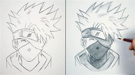 Kakashi Drawing With Color Step By Step