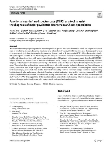 Wei Et Al 2020 Functional Near Infrared Spectroscopy Fnirs As A