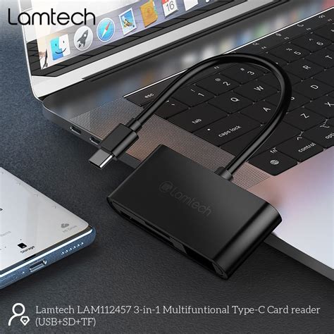 Lamtech Type C Card Reader Black Lamtech Lamtech Type C Card Reader Black Lamtech