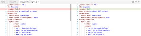 editing the mta yaml file in the low code environm sap community