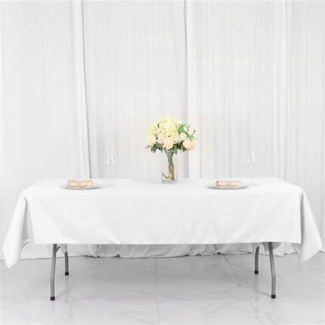Polyester Tablecloth 54x96 White Efavormart