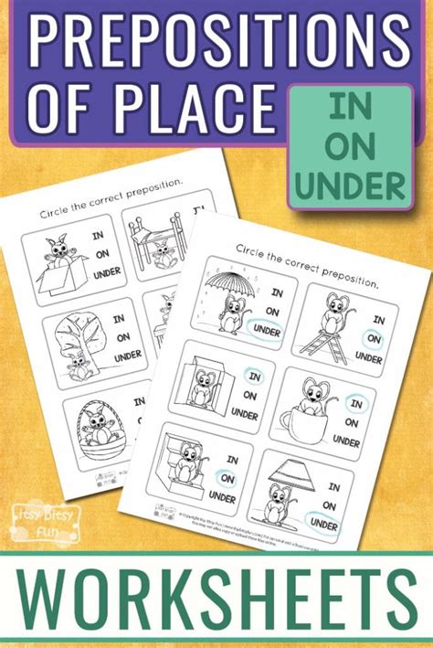 Prepositions Worksheets Itsy Bitsy Fun