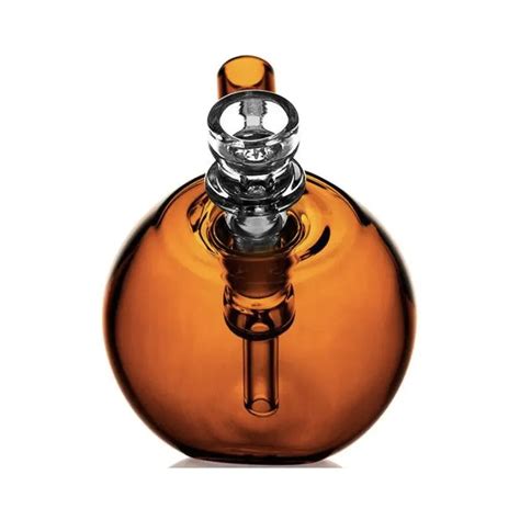 Grav Spherical Pocket Bubbler Bong 10cm Amber Glass Bongs Australia