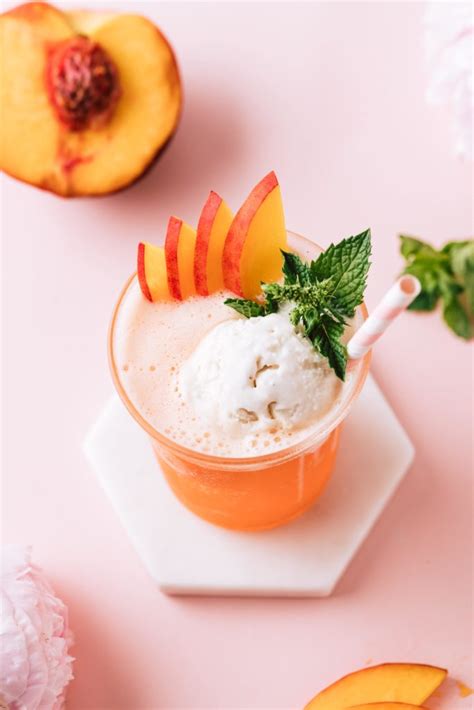 Peach Kombucha Float The Social Sipper