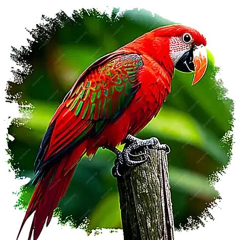 Guacamayo Rojo Png Aislado En Blanco Bg Foto Premium