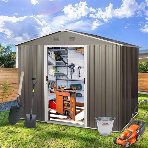 Antsku 8x6 Ft Gray Metal Outdoor Storage Shed Instruction Manual
