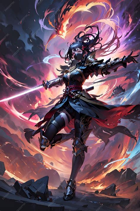 Premium Photo Anime Female Warrior Mobile Wallpaper 4k