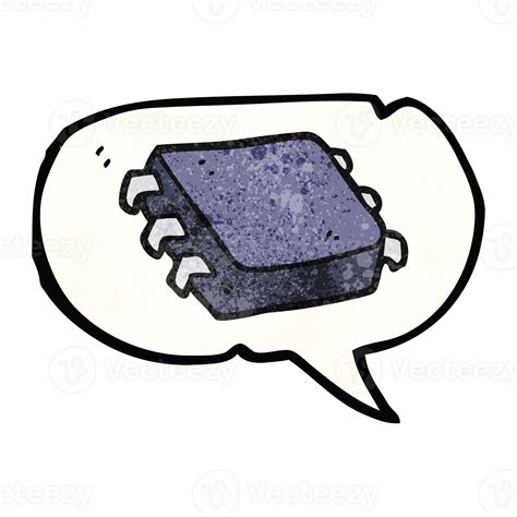 Hand Speech Bubble Textured Cartoon Computer Chip 45092822 Png