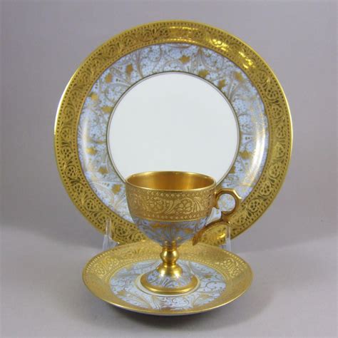 Limoges Unic Paris Gold Dore Inlay Porcelain Demitasse Cup Saucer