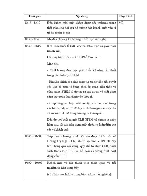 KỊch BẢn Ra MẮt Clb Stem Pdf
