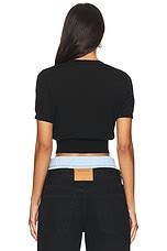 Alexander Wang Short Sleeve Tee With Embossed Logo In Black Revolve