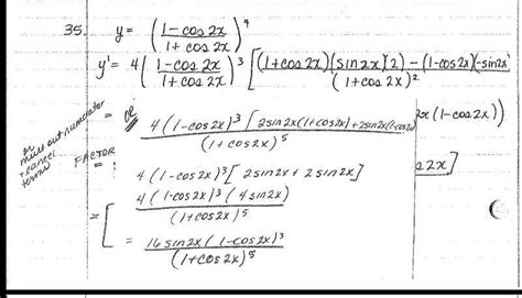 Chain Rule Differentiation Simplifying Trigonometric Expressions