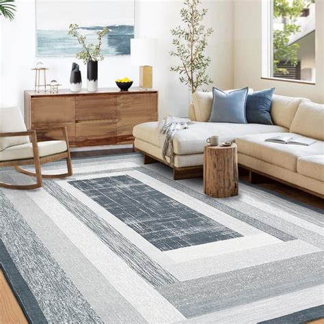 Glowsol 5 X 7 Area Rug Modern Geometric Rug Soft Faux Wool Rug Non