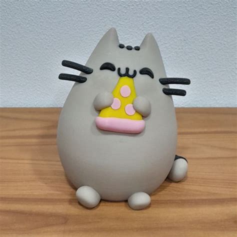 🍕 Leonardz3d Pusheen Eating Pizza・ Stl File For 3d Printing・cults