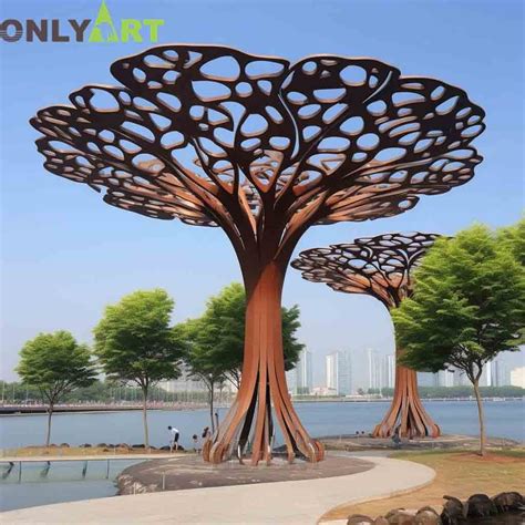 Custom Garden Project Metal Corten Tree Sculpture Salestatue