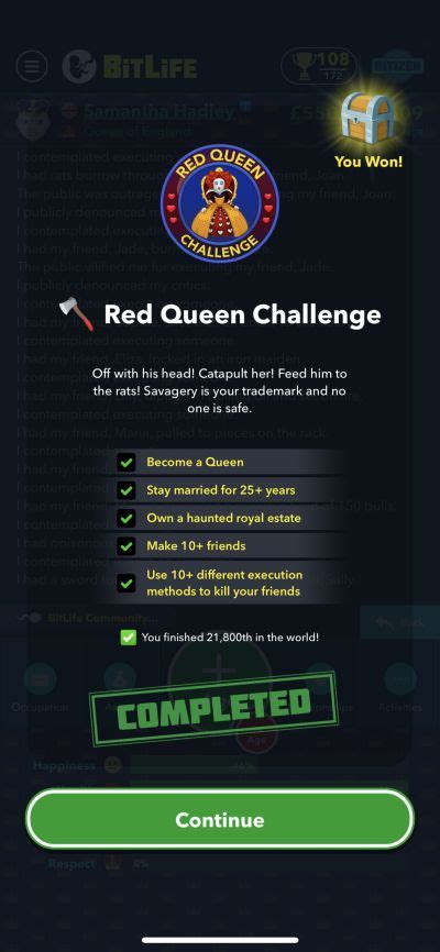 Bitlife Red Queen Challenge Guide How To Complete The Red Queen