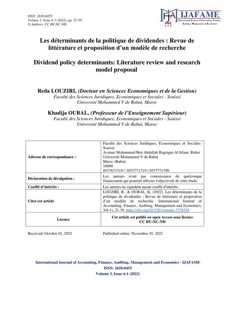 Pdf Dividend Policy Determinants Literature Review And Research