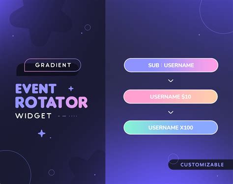 Gradient Event Rotator Widget Minimal Customizable Event Label Rotator For Twitch Streamers