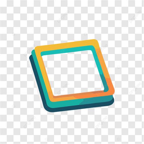 흰색 표면의 사각형이 로고와 같은 색상으로 표시됩니다 벡터 흰색 배경에 플랫의 단순한 다채로운 아이콘 그림자 없음 작은 프레임 중앙 Png 일러스트 및 벡터 에 대한