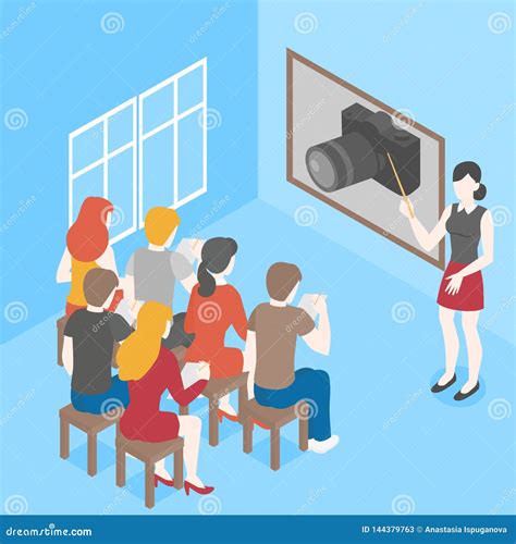 Photography Class Courses Photographer Tutorial Stock Vector