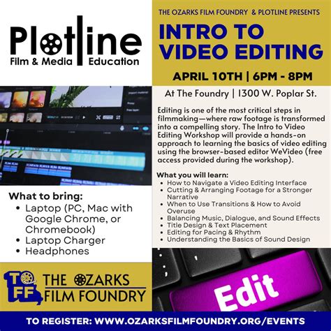 The Ozarks 🎬 Plotlines Intro To Video Editing Workshop Is Tonight 📅