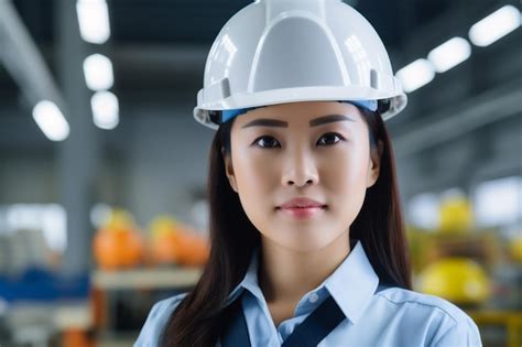 Premium Ai Image Engineer Woman Asian Engineering Job Business