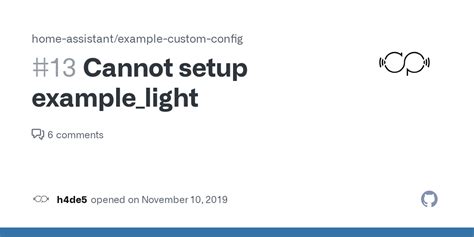 Cannot Setup Examplelight · Issue 13 · Home Assistantexample Custom