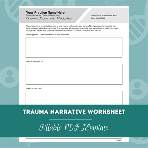 Trauma Worksheets Trauma Worksheets Editable Fillable Printable