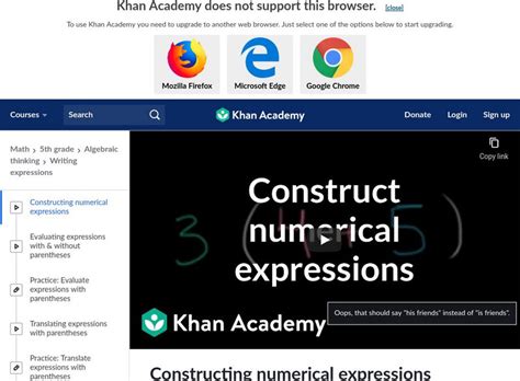 khan academy constructing numerical expressions instructional video