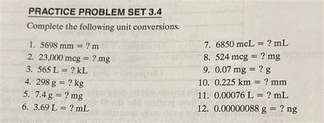 Solved Practice Problem Set 34complete The Following Unit
