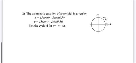 Solved 2 The Parametric Equation Of A Cycloid Is Given By