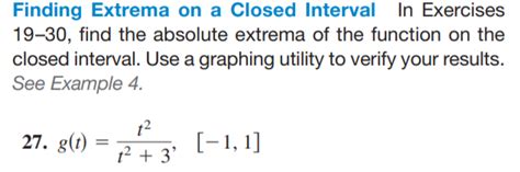 Solved Finding Extrema On A Closed Interval In Exercises