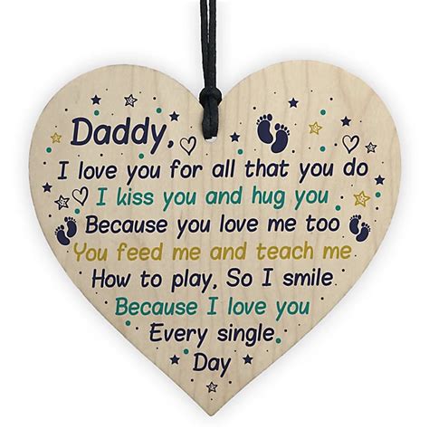Red Ocean Dad Birthday Christmas Daddy To Be Wooden Heart From Bump