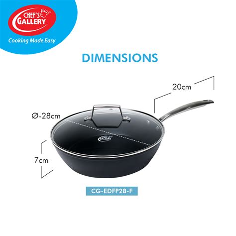 Chefs Gallery Greblon Non Stick C2 Noir Forged Deep Frying Pan 28cm
