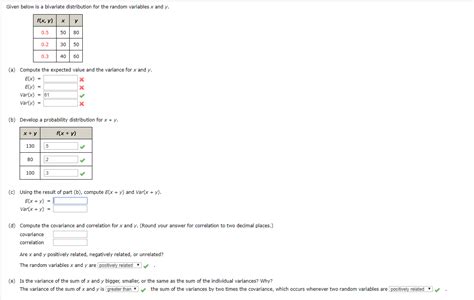 Solved Given Below Is A Bivariate Distribution For The