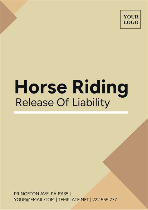 Free Horse Riding Release Of Liability Template To Edit Online