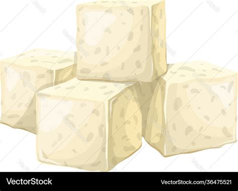 Tofu Square Slice Royalty Free Vector Image Vectorstock