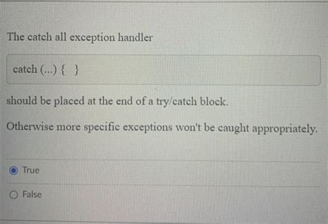 solved the catch all exception handler catch { }