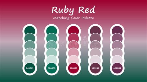 Set Of Ruby Red Color Palette Combination In Rgb Hex Matching Color Palette Guide Swatch