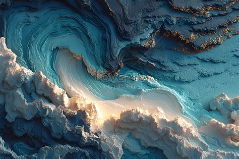 파란색 추상 유체 예술은 자연 흐름 아름다움을 보여줍니다