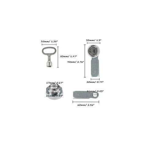 2 Pcs Wheelie Bin Locks With Keys Triangle Gas Meter Box Lock Cam Lock For Cupboard Lock Box