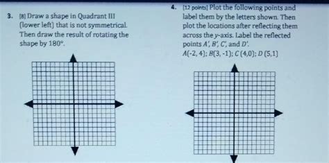 4 12 Points Plot The Following Points And 3 8 Chegg Com