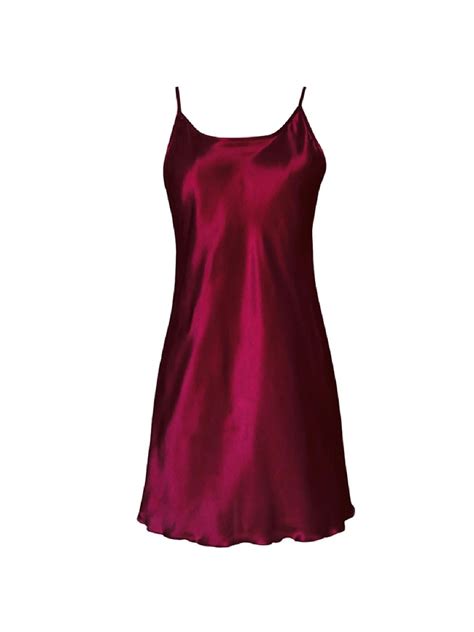 Womens Satin Nightdress Sleepwear Female Sleeping After Showering
