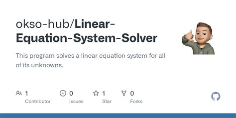 Github Okso Hublinear Equation System Solver This Program Solves A Linear Equation System