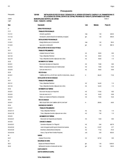 Presupuesto Av Yung Pdf Edificio Ingeniería Estructural