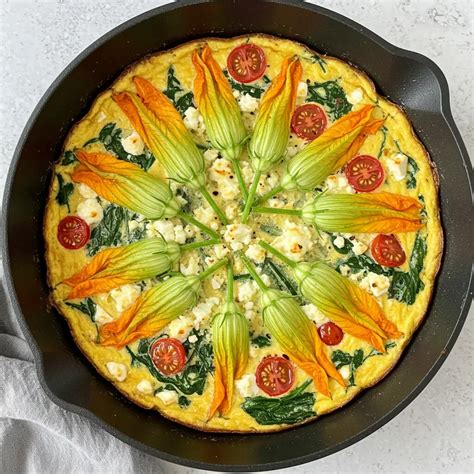 Squash Blossom Frittata Recipe Love And Nibbles